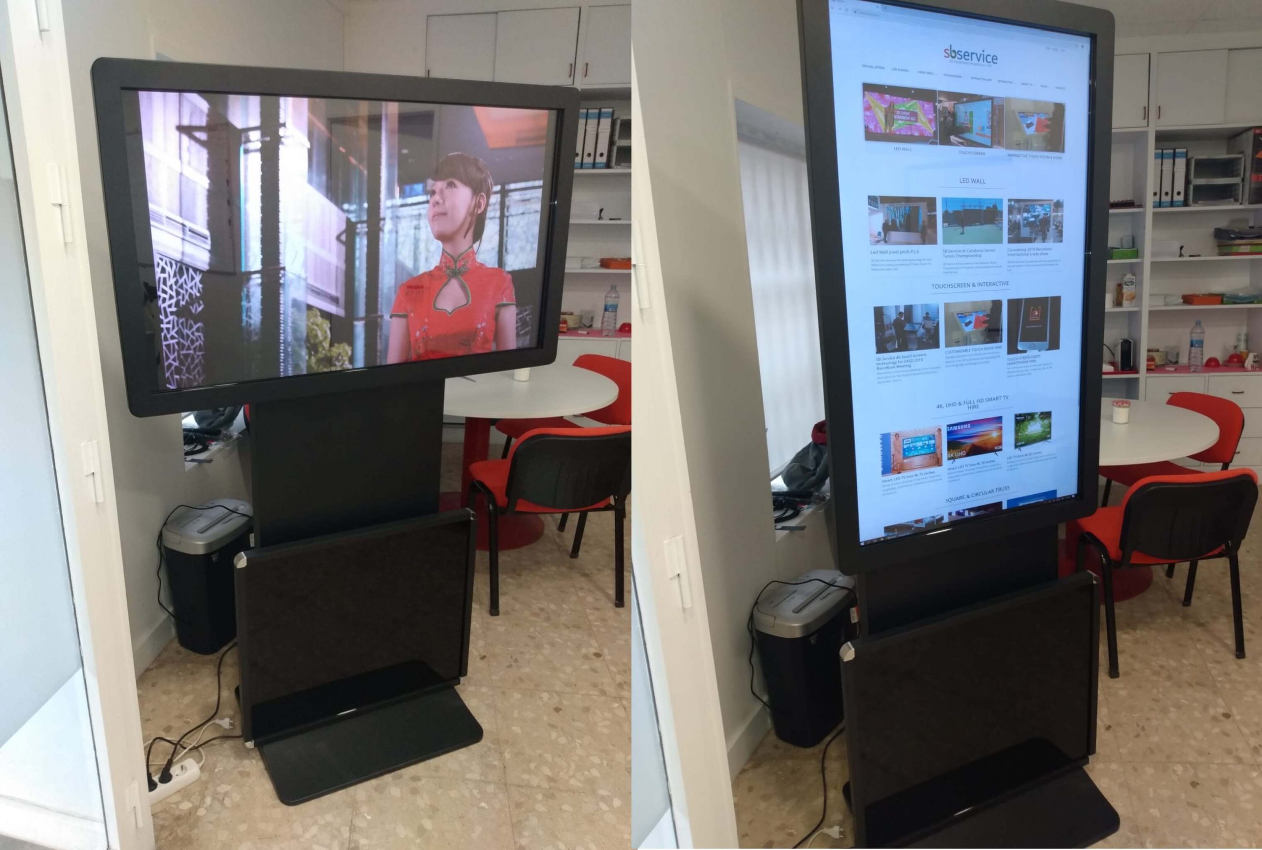 Incorporation of large format rotary touch totem, the last incoporation