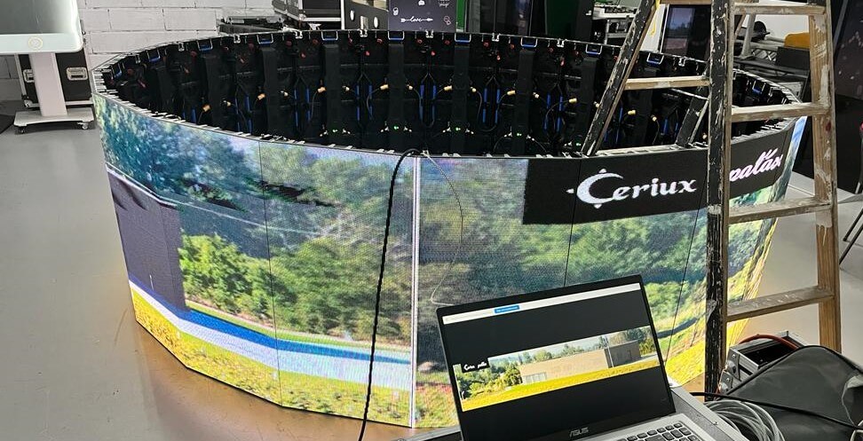 Circular LED screens for rent for events